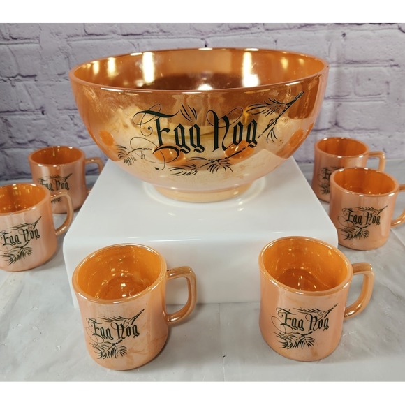 Fire King | Dining | Beautiful Vintage Peach Lusterware Fire King Egg ...